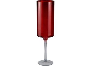 4056422302365 - Windlicht AM DESIGN Stumpenkerzenhalter rot H40cm Ø12cm Glas Kerzenhalter Kerzenhalter aus Glas Ø ca 12 cm