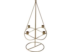 4056422185623 - Adventsleuchter AM DESIGN Weihnachtsdeko Kerzenhalter Gr B H 245 cm x 495 cm goldfarben Windlichter Laternen Kerzenleuchter aus Metall Höhe ca 495 cm