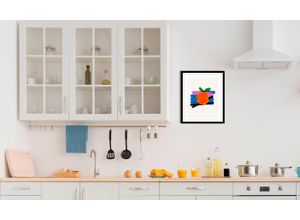 4067437335217 - Bild QUEENCE Fips Bilder Gr B H 50 cm x 70 cm Wandbild Hochformat 1 St bunt (orange blau pink) Kunstdrucke gerahmt