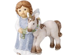 4005169357176 - Engelfigur GOEBEL Schutzengel Weihnachtsdeko Dekofiguren Gr B H 55 cm x 8 cm bunt Engelfiguren Nina & Marco Porzellan Engel - Fabelhafter Begleiter