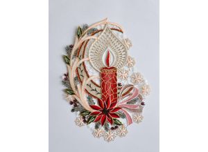 4028298181580 - Fensterbild STICKEREIEN PLAUEN Fensterbild Kerze Fensterbilder Gr B L 22 cm x 31 cm bunt Bild Fensterbild Weihnachtsdekoration Weitere Weihnachtsdeko Dekohänger Echte Plauener Spitze