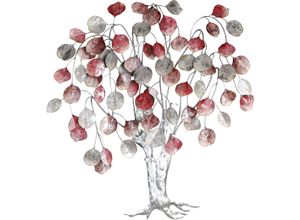 4001250749769 - Wanddekoobjekt GILDE Wandrelief Love Tree rottöne silber Wanddekoobjekte Gr B H T 72 cm x 80 cm x 10 cm bunt (rot silberfarben) Wanddekoration Wanddekoobjekte klassisch Metall