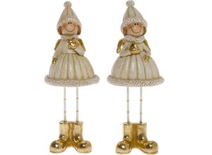 4250965955907 - Weihnachtsfigur MYFLAIR MÖBEL & ACCESSOIRES Winterkinder Weihnachtsdeko Dekofiguren Gr H 18 cm beige (beige goldfarben) Figur Weihnachtsdekoration Weihnachtsfigur Weihnachtsengel Weihnachtsfiguren Dekofiguren Höhe je ca 18 cm