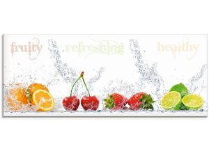 4055327036931 - Glasbild ARTLAND Fruchtig erfrischend gesund Fruchtmix Bilder Gr B H 125 cm x 50 cm Glasbild Lebensmittel 1 St bunt Glasbilder in verschiedenen Größen