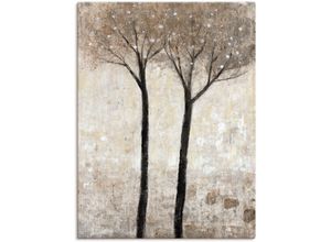 4058661358080 - Wandbild ARTLAND Blühender Baum II Bilder Gr B H 60 cm x 80 cm Leinwandbild Bäume Hochformat 1 St grau Bild Metallbild Metallbilder Bilder als Alubild Leinwandbild Wandaufkleber oder Poster in versch Größen