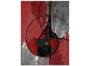 4058661012401 - Glasbild ARTLAND Abstrakt in rot und schwarz Bilder Gr B H 60 cm x 80 cm Glasbild Gegenstandslos Hochformat 1 St rot Bild Glasbild Glasbilder Bilder in verschiedenen Größen