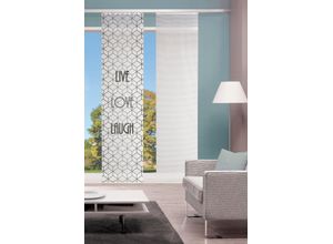 4056751381178 - Schiebegardine VISION S LIVE LOVE LAUGH Gr 1 grau B60cm H260cm Polyester Gardinen HxB 260x60 BAMBUS OPTIK