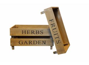 4250965929298 - Kiste MYFLAIR MÖBEL & ACCESSOIRES Fruit Herbs Garden Aufbewahrungsboxen Gr B H T 46 cm x 35 cm x 30 cm beige (natur) Kisten