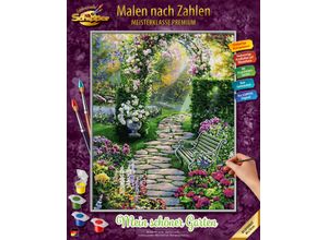 4000887918043 - Malen nach Zahlen SCHIPPER Meisterklasse Premium - Mein schöner Garten bunt Malvorlagen KinderB40cm H50cm Made in Germany B40cm H50cm