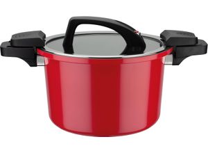 4005643811101 - Dampfgartopf Gourmet Töpfe Gr 6 l + Ø 24 cm + Höhe 160 cm rot Weitere Töpfe Dampfkochtopf mit Ventil zum Druckausgleich kein Überdruck Induktion