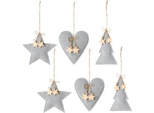 4064118993490 - Baumbehang CREATIV DECO Weihnachtsdeko Dekohänger Dekohänger Gr B H T 1150 cm x 1800 cm x 250 cm grau Weihnachtsdekoanhänger 3 Styles mit den Maßen ca 14x14x2518x115x25175x175x25 cm