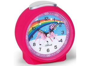 4026934198114 - Kinderwecker ATLANTA 1981-17 pink Wecker Kinder Quarz Lernwecker Einhorn Regenbogen Geschenkidee