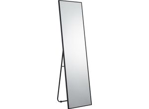 4251744817287 - Ganzkörperspiegel SALESFEVER schwarz B40cm H150cm T2cm Aluminium Spiegelglas Spiegel mit schwarzem Rahmen