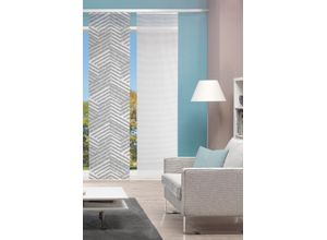 4056751337236 - Schiebegardine VISION S DRIKORI Gr 1 grau B60cm H260cm Polyester Gardinen HxB 260x60 Schiebevorhang Bambus-Optik Digitaldruck