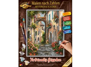 4000887928264 - Malen nach Zahlen SCHIPPER Meisterklasse Klassiker - Verträumtes Gässchen Malvorlagen bunt Kinder Basteln Malen Kosmetik Schmuck Made in Germany