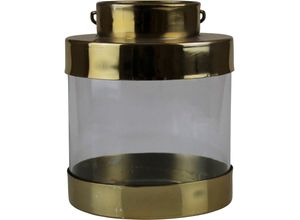 4056422254619 - Kerzenleuchter AM DESIGN Laterne Kerzenhalter Gr H 22 cm goldfarben Windlichter Laternen Stumpenkerzenhalter aus Glas und Metall