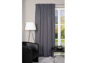 4056751293037 - Vorhang HOME WOHNIDEEN JOHN Gr 1 grau (anthrazit) B140cm H245cm Polyester Gardinen HxB 245x140 Kombibandschal Verdunklungsstoff