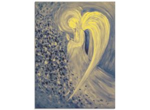 4057738867104 - Glasbild ARTLAND Engel der Nacht Bilder Gr B H 60 cm x 80 cm Glasbild Religion Hochformat 1 St blau Bild Glasbild Glasbilder Bilder in verschiedenen Größen