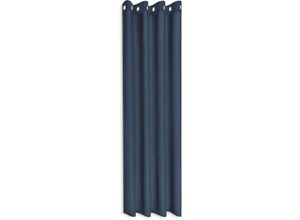 4007863545958 - Vorhang Ilia Gr 1 blau B140cm H235cm Wirkware Polyester Gardinen HxB 235x140 klasischer Uni Ösenschal