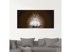 4055327058759 - Glasbild ARTLAND Magie der Lotus-Blume Bilder Gr B H 100 cm x 50 cm Glasbild Blumen 1 St braun Glasbilder in verschiedenen Größen