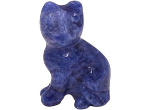 0096718220892 - Tierfigur FIRETTI Schmuck Geschenk Dekofigur Farbstein Edelstein Katze Sodalith blau Dekofiguren B H T 22cm x 3cm x 12cm Stein Sodalith B22cm H3cm T12cm