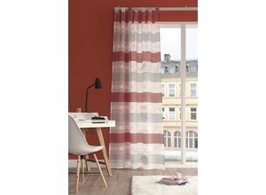 4056751077033 - Vorhang HOME WOHNIDEEN CANAN Gardinen Gr 245 cm Schlaufen 140 cm rot Schlaufen Gardine HxB 245x140