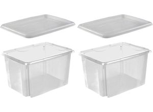 4052396043549 - Aufbewahrungsbox KEEEPER emil Aufbewahrungsboxen Gr B H T 39 cm x 295 cm x 545 cm farblos (transparent) Aufbewahrungsbox Stapelbox Körbe Boxen Aufbewahrungsboxen 45 L mit Deckel hochwertiger Kunststoff