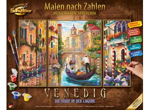 4000887927366 - Malen nach Zahlen SCHIPPER Meisterklasse Triptychon - Venedig Die Stadt in der Lagune Malvorlagen bunt Kinder Basteln Malen Kosmetik Schmuck Made Germany