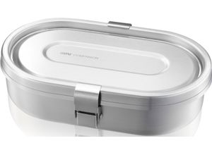 4006664127950 - Lunchbox GEFU COMPANION silber (schwarz silber) B13cm H6cm L20cm Edelstahl 18 10 Kunststoff Silikon Lebensmittelaufbewahrungsbehälter Bentobox-System Äußere Dose 700 ml Innendose 170 ml