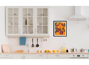 4067437336016 - Bild QUEENCE Finus Bilder Gr B H 40 cm x 50 cm Wandbild Hochformat 1 St bunt (grün rot orange) Kunstdrucke gerahmt