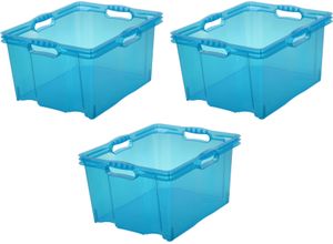 4052396043679 - Organizer KEEEPER franz Aufbewahrungsboxen Gr B H T 35 cm x 23 cm x 43 cm blau Aufbewahrungsbox Stapelbox Körbe Boxen Aufbewahrungsboxen xl 24 Liter hochwertiger Kunststoff