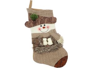 4050223211642 - Schneemann Schneeman Strumpf Weihnachtsdeko Dekofiguren Gr B H T 23 cm x 40 cm x 14 cm braun Weihnachtsengel Weihnachtsfiguren