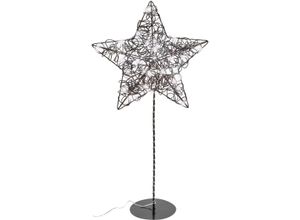 4064118116844 - Dekostern CREATIV LIGHT Weihnachtsstern Weihnachtsdeko mit LED-Beleuchtung schwarz H61cm Ø30cm Metall Dekosterne batteriebetrieben 30 LEDs Höhe 61 cm Ø 30 cm mit Timerfunktion