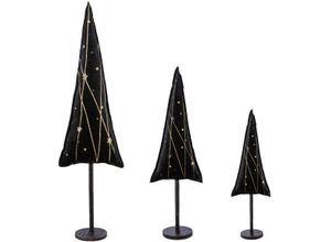 4064118993469 - Dekobaum CREATIV DECO Weihnachtsdeko Dekofiguren Gr B H 1700 cm x 5500 cm schwarz Dekoweihnachtsbäume aus Samtstoff mit Applikationen in 3 Größen 30x9 40x13 55x17 cm