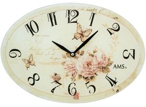 4037445152939 - Wanduhr AMS W9478 bunt Wanduhren B H L 4cm x 21cm x 30cm QuarzuhrGlasWohnzimmerEsszimmerKücheArbeitszimmerBüro Flur