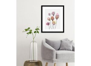 4067437336924 - Bild QUEENCE Faye Bilder Gr B H 50 cm x 70 cm Wandbild Blumen Hochformat 1 St rosa Kunstdrucke gerahmt