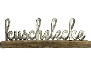 4031456536788 - Deko-Schriftzug Kuschelecke Dekofiguren Gr B H T 5 cm x 12 cm x 40 cm beige (natur) Deko-Objekte aus Holz und Aluminium