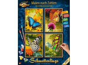 4000887936283 - Malen nach Zahlen SCHIPPER Meisterklasse Quattro - Schmetterling Malvorlagen bunt Kinder Basteln Malen Kosmetik Schmuck Made in Germany