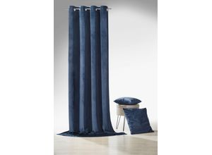 4005385829662 - Vorhang WECKBRODT Valentin Gr 1 blau (nachtblau) B135cm H245cm Sablu00e9 Polyester Gardinen Ösenschal Gardine blickdicht Samt-Optik Velour Unifarben