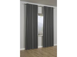 4003018371656 - Gardine Schal mit Gardinenband Blackout grau (anthrazit) B130cm H245cm Polyester Gardinen verdunkelnd Polyester Blackout Schal