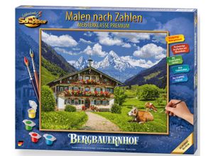 4000887918579 - Malen nach Zahlen SCHIPPER Meisterklasse Premium - Bergbauernhof Malvorlagen bunt Kinder Basteln Malen Kosmetik Schmuck Made in Germany