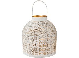 4064118999713 - Windlicht CREATIV DECO Weihnachtsdeko Kerzenhalter Gr H 2500 cm beige (creme) Windlichter Laternen mit mattem Finish