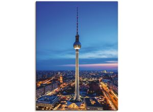 4057738867333 - Wandbild ARTLAND Berlin Fernsehturm Bilder Gr B H 90 cm x 120 cm Leinwandbild Deutschland Hochformat 1 St blau Bild Metallbild Metallbilder Bilder als Alubild Leinwandbild Wandaufkleber oder Poster in versch Größen