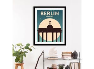 4067437345148 - Bild QUEENCE Berlin Bilder Gr B H 50 cm x 70 cm Wandbild Stadt Hochformat 1 St weiß Kunstdrucke gerahmt