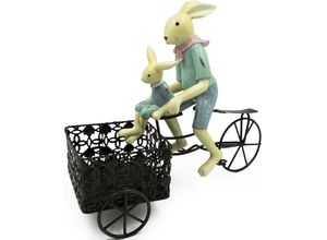 4031456137404 - Osterhase Osterdekoration Hase auf Fahrrad Dekofiguren Gr B H T 11 cm x 20 cm x 235 cm bunt (blau bunt schwarz) Dekofiguren Ostern