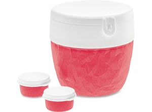 4002942523414 - Lunchbox KOZIOL BENTOBOX L rot (organic coral) B142cm H13cm L135cm Kunststoff Lebensmittelaufbewahrungsbehälter spülmaschinengeeignetmelaminfrei inkl Minidosen für Dressing800 ml