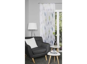 4056751420259 - Gardine HOME WOHNIDEEN PAOLO bunt (blau grün grün) B140cm H175cm Voile Obermaterial 100% Polyester Gardinen halbtransparent