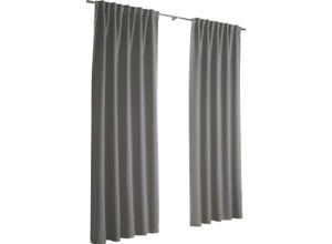 4003018361244 - Gardine Schal mit Gardinenband Dimout Gardinen Gr 245 cm verdeckte Schlaufen 140 cm grau Verdeckte Schlaufen Gardine Stoff Dimout