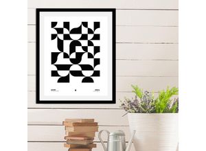 4067437345445 - Bild QUEENCE Checkers Bilder Gr B H 50 cm x 70 cm Wandbild Schriftzüge Hochformat 1 St schwarz Kunstdrucke gerahmt