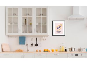 4067437335842 - Bild QUEENCE Papaya Bilder Gr B H 50 cm x 70 cm Wandbild Hochformat 1 St bunt (lila orange beige) Kunstdrucke gerahmt